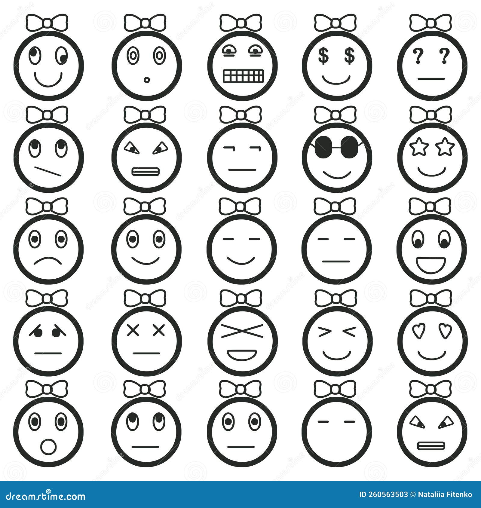 Smiley Faces Icons Set of Emotions Mood and Expression Isolated Vector ... Smiley Faces Icons Set of Emotions Mood and Expression Isolated Vector ...