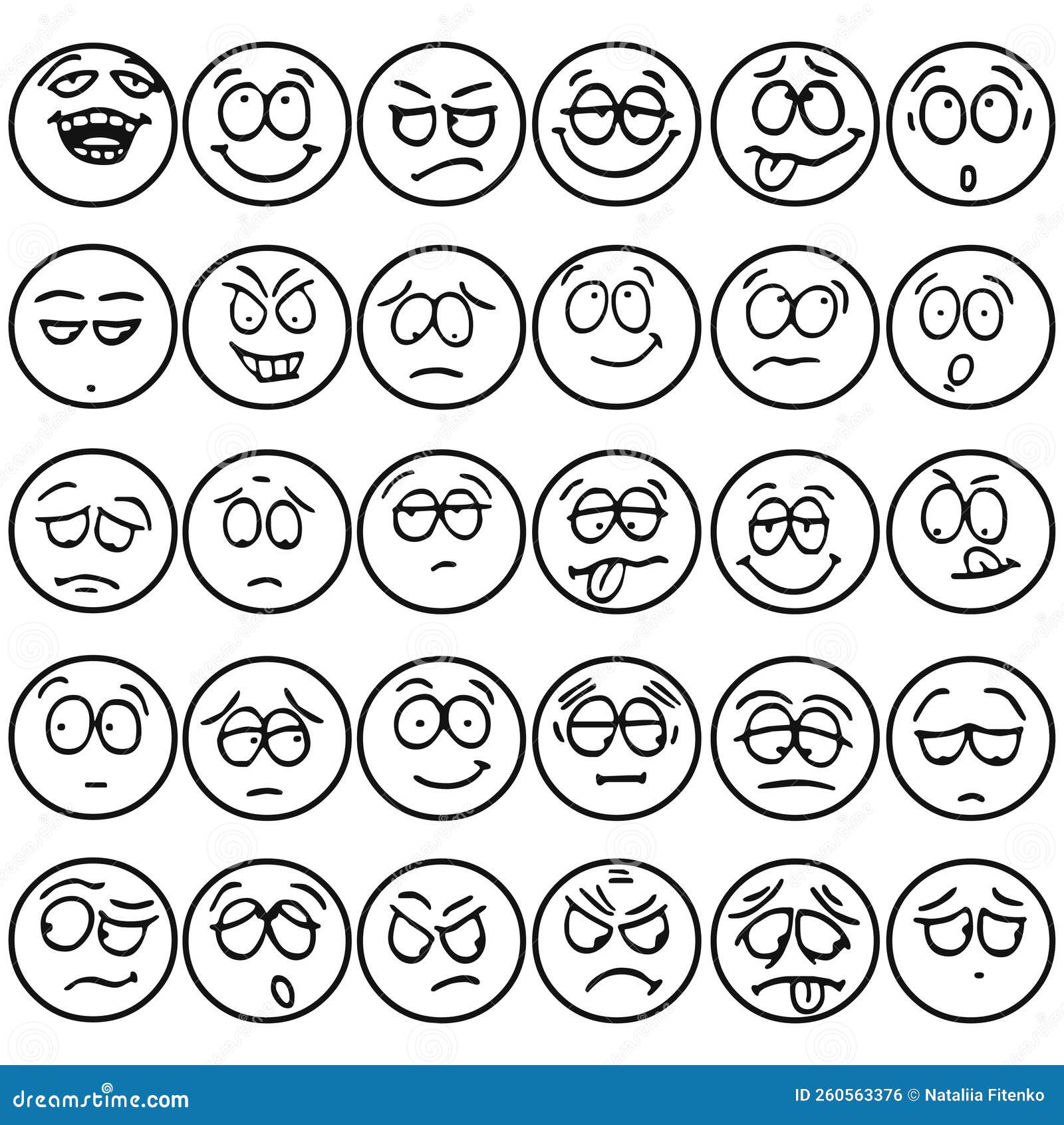 Smiley Faces Icons Set of Emotions Mood and Expression Isolated Vector ... Smiley Faces Icons Set of Emotions Mood and Expression Isolated Vector ...