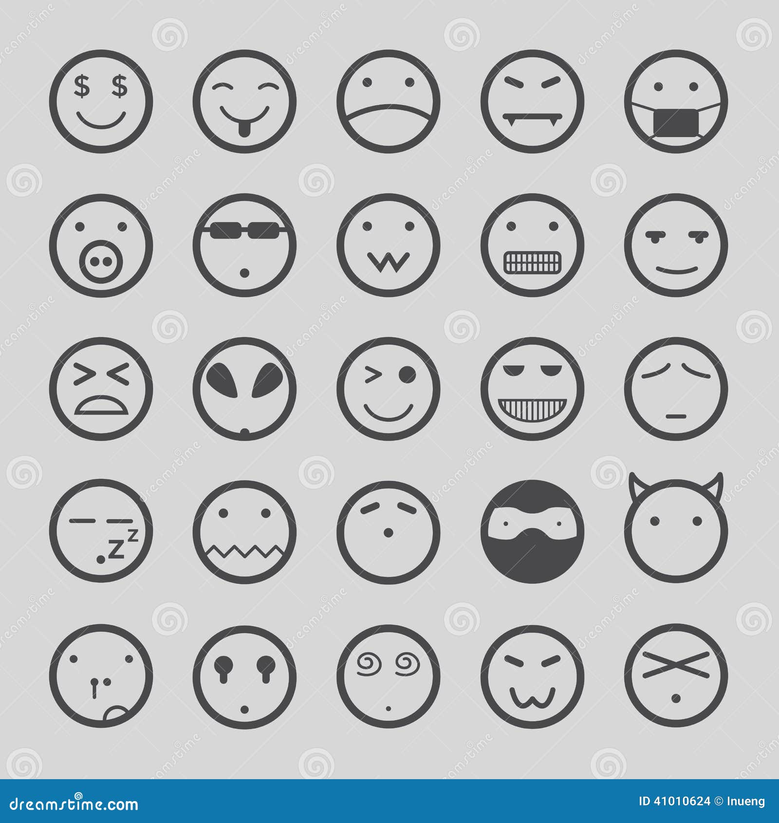 Smiley Faces Icons Set Illustration Eps10 Stock Vector - Illustration ...