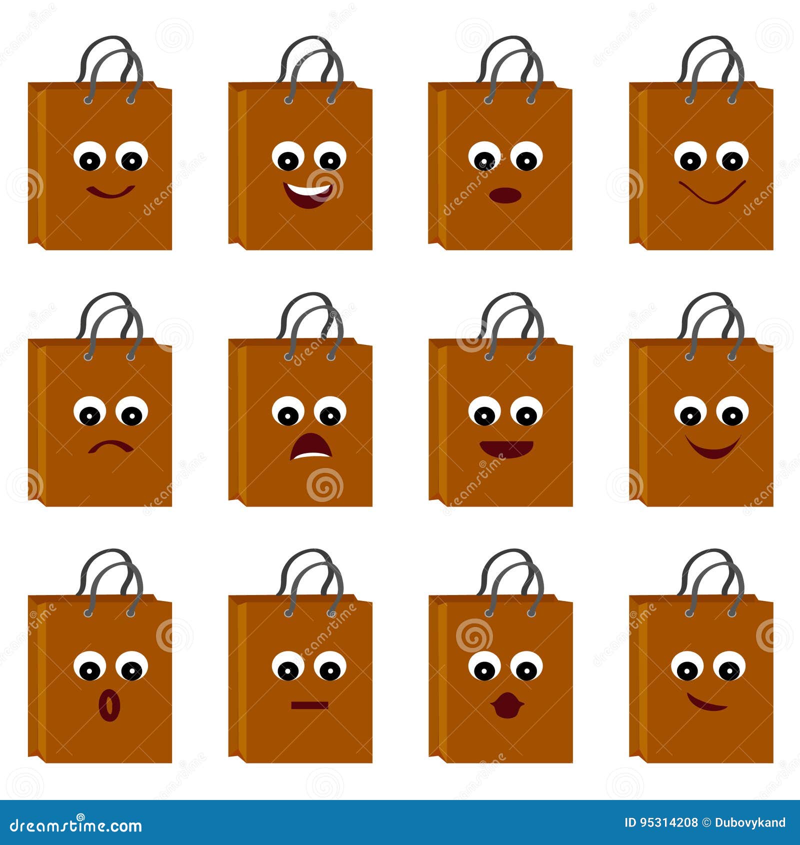 Smiley Faces on Shopping Bags Stock Vector - Illustration of gift ...