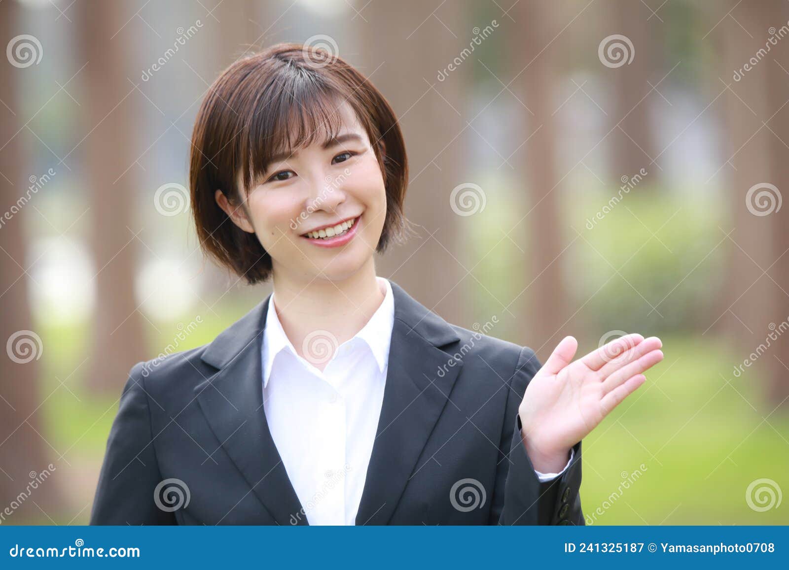 Smiley Female Office Worker Stock Image - Image of young, tree: 241325187