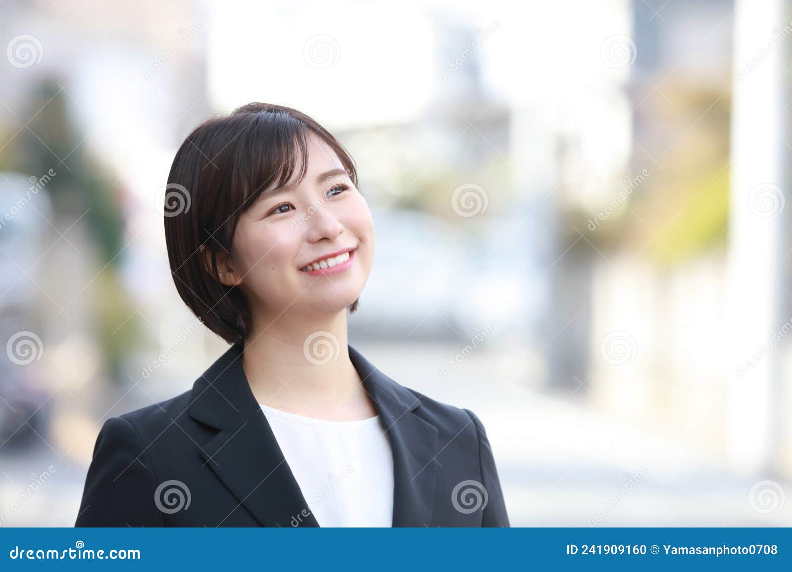 Smiley Female Office Worker Stock Photo - Image of space, woman: 241909160