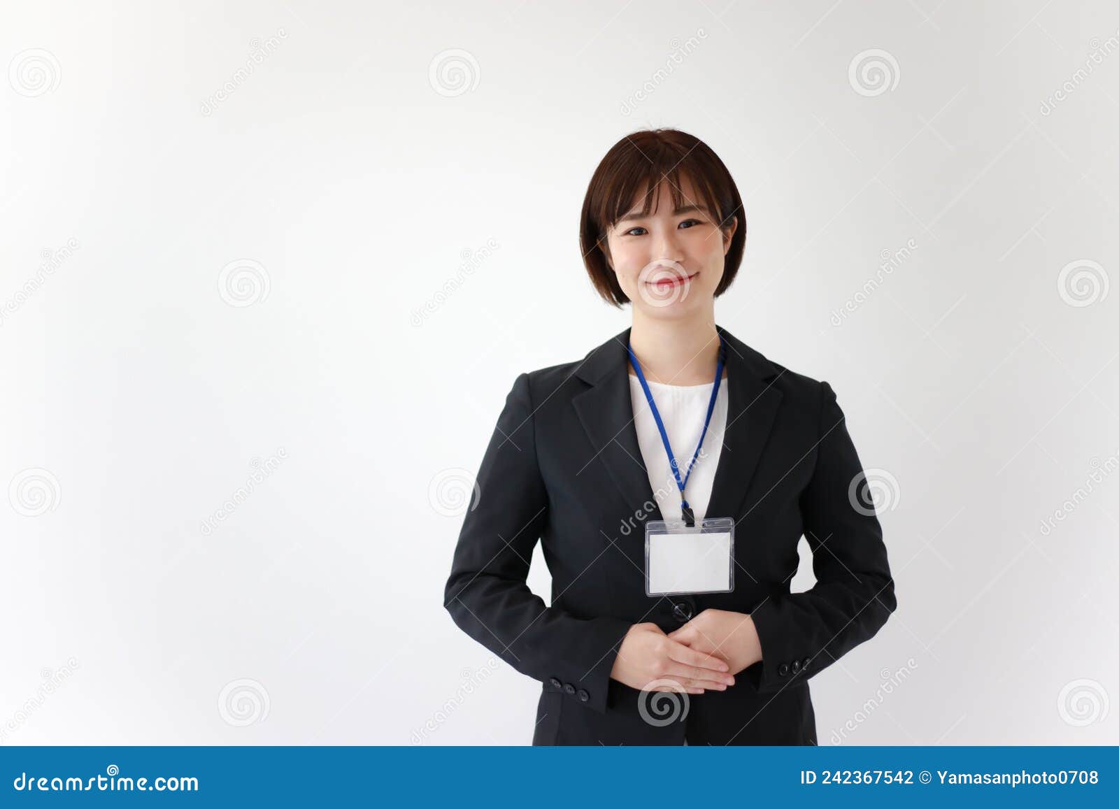Smiley Female Office Worker Stock Photo - Image of japanese, office ...
