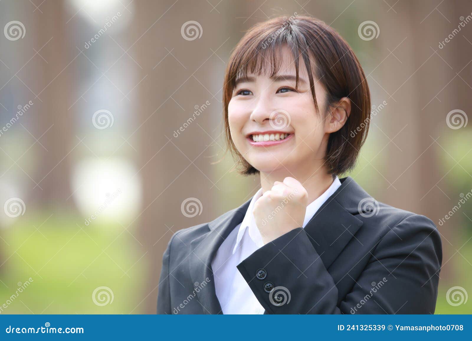 Smiley Female Office Worker Stock Image - Image of female, tree: 241325339