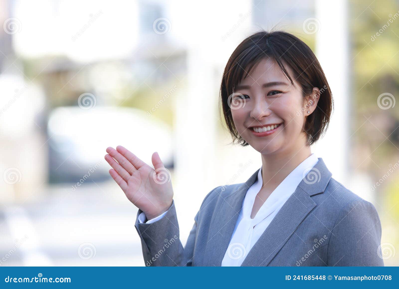 Smiley Female Office Worker Stock Photo - Image of person, upper: 241685448