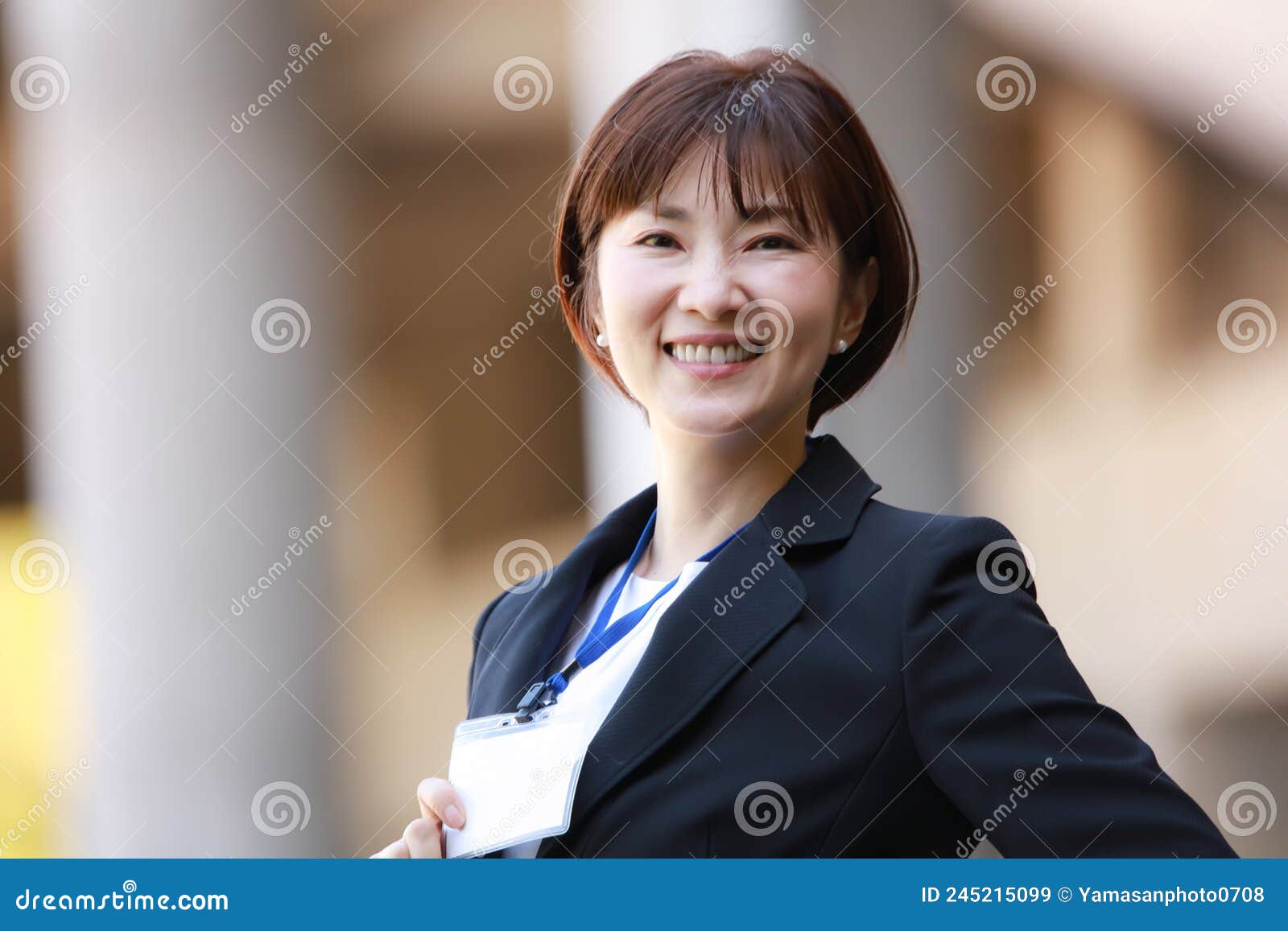 Smiley Female Office Worker Stock Image - Image of woman, cute: 245215099