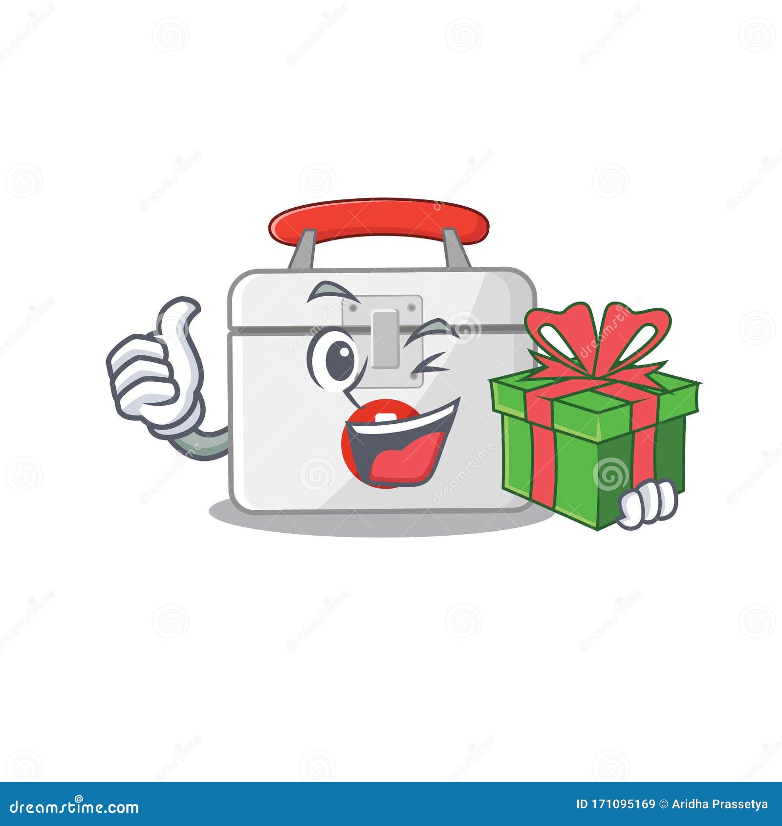 Smiley First Aid Kit Character with Gift Box Stock Vector ...