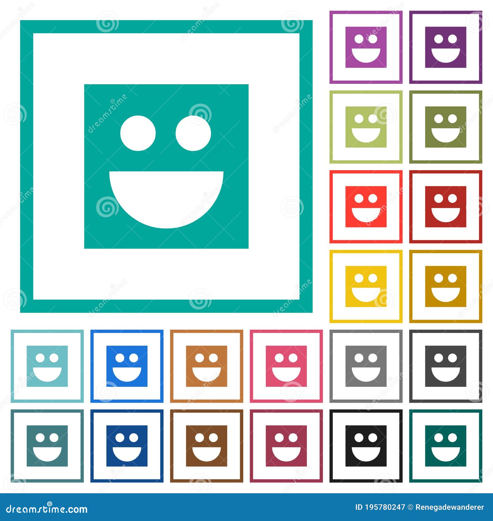 Smiley Flat Icons. Black Vector Illustration | CartoonDealer.com #52736772