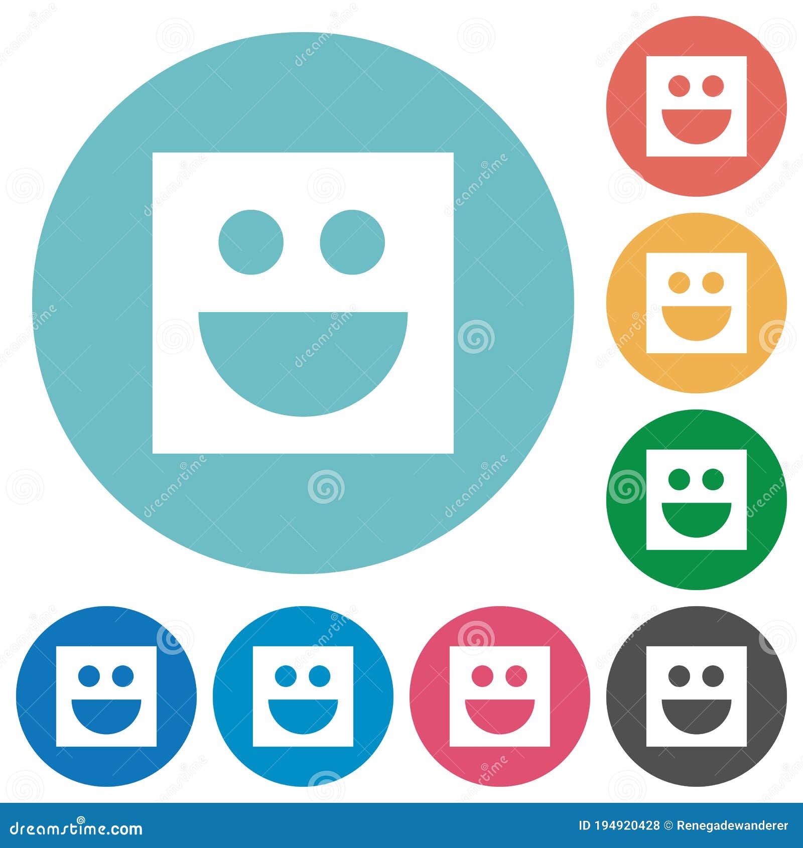 Smiley Flat Vector Emoticons With Emotions And Funny Facial Expressions ...
