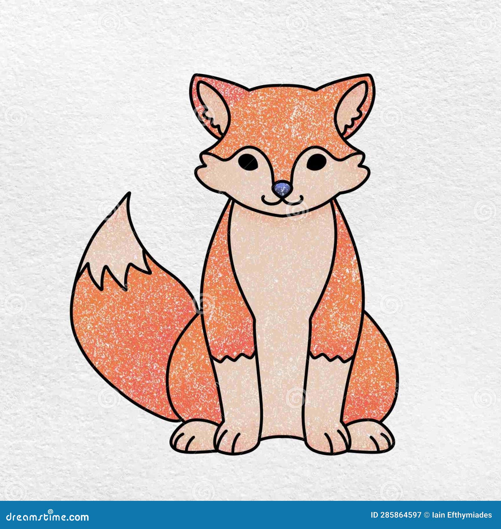 Smiley Fox Animation Sitting Patiently Royalty-Free Stock Photo ...