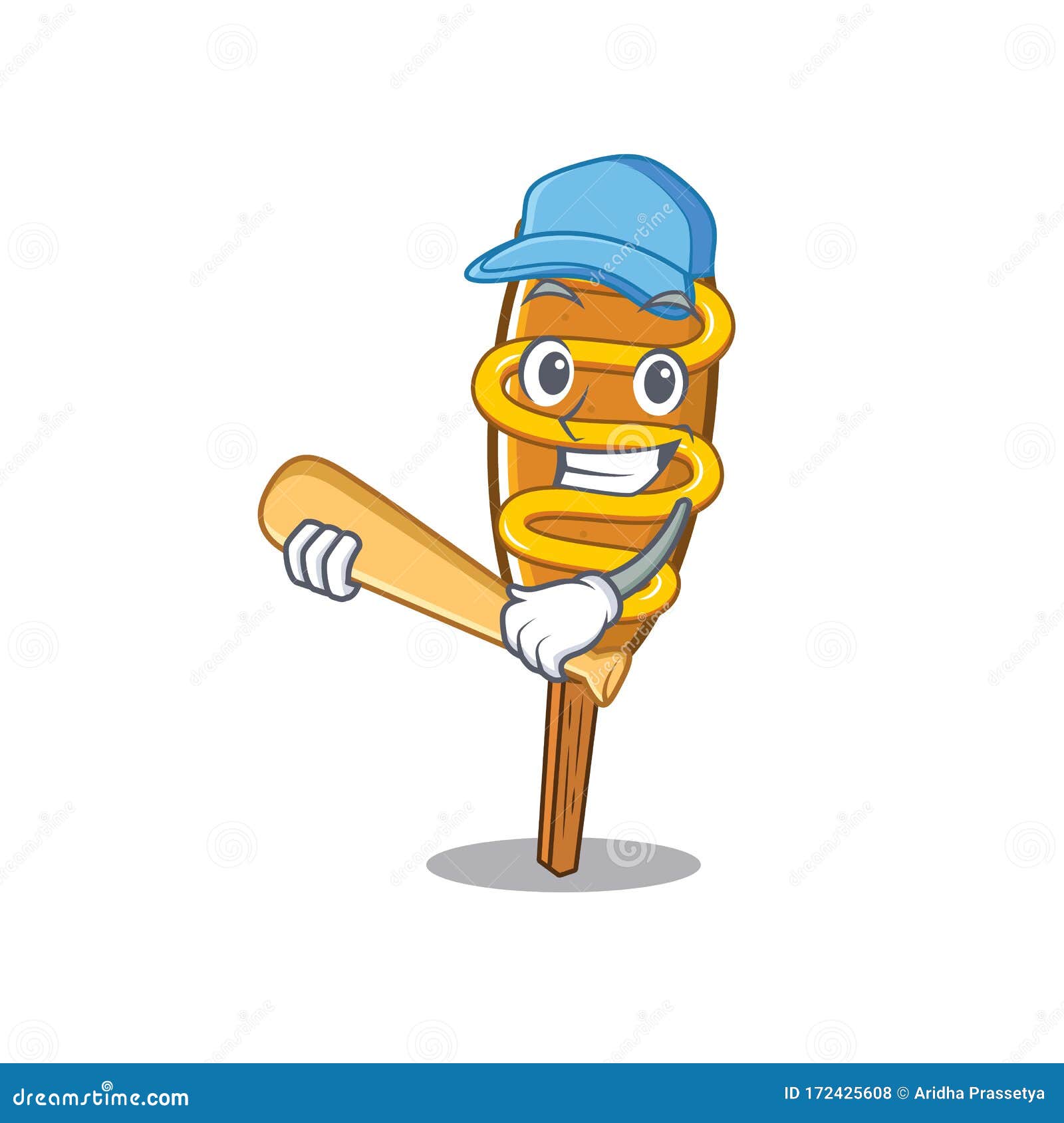 Smiley Funny Corn Dog a Mascot Design with Baseball Stock Vector ...