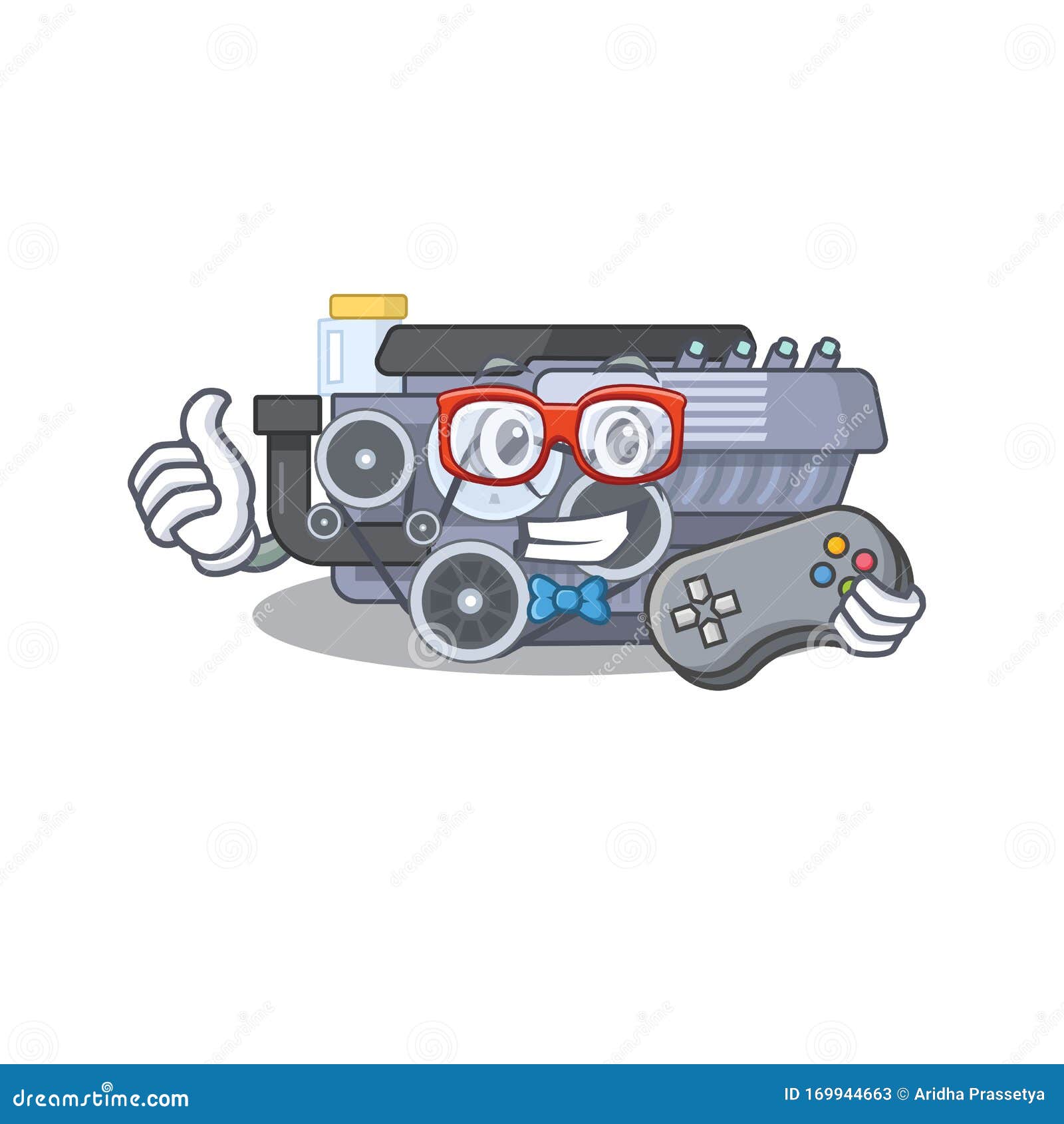 Smiley Gamer Combustion Engine Cartoon Mascot Style Stock Vector ...