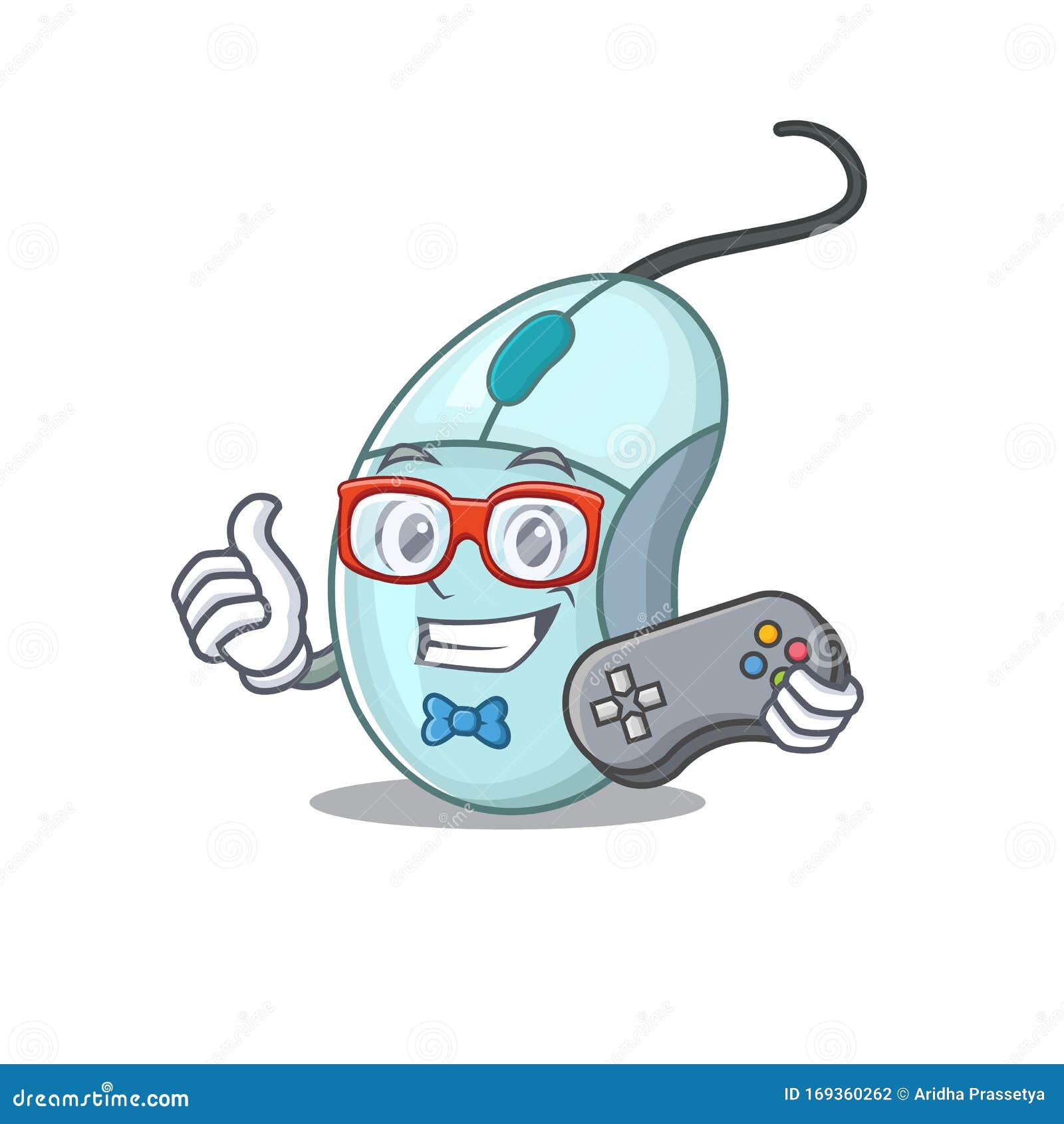 Smiley Gamer Computer Mouse Cartoon Mascot Style Stock Vector ...