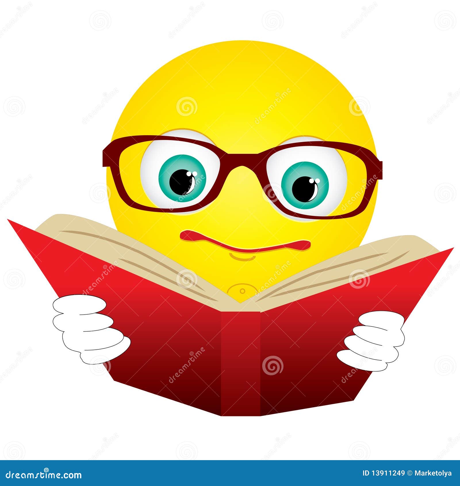 Smiley gelezen boek vector illustratie. Illustration of illustratie ...