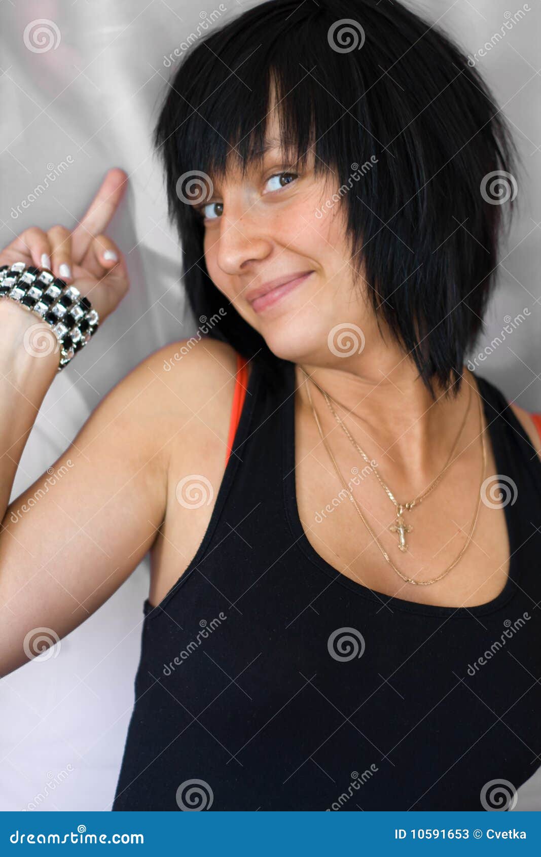 Smiley girl stock image. Image of successful, black, naive - 10591653