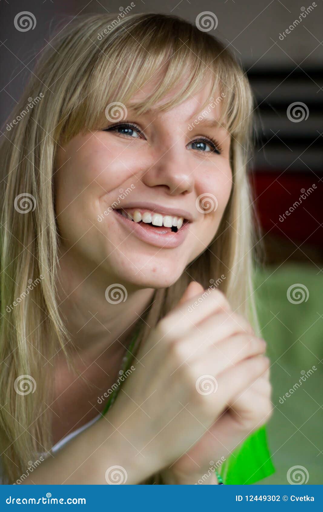Smiley girl stock photo. Image of band, orange, romantic - 12449302