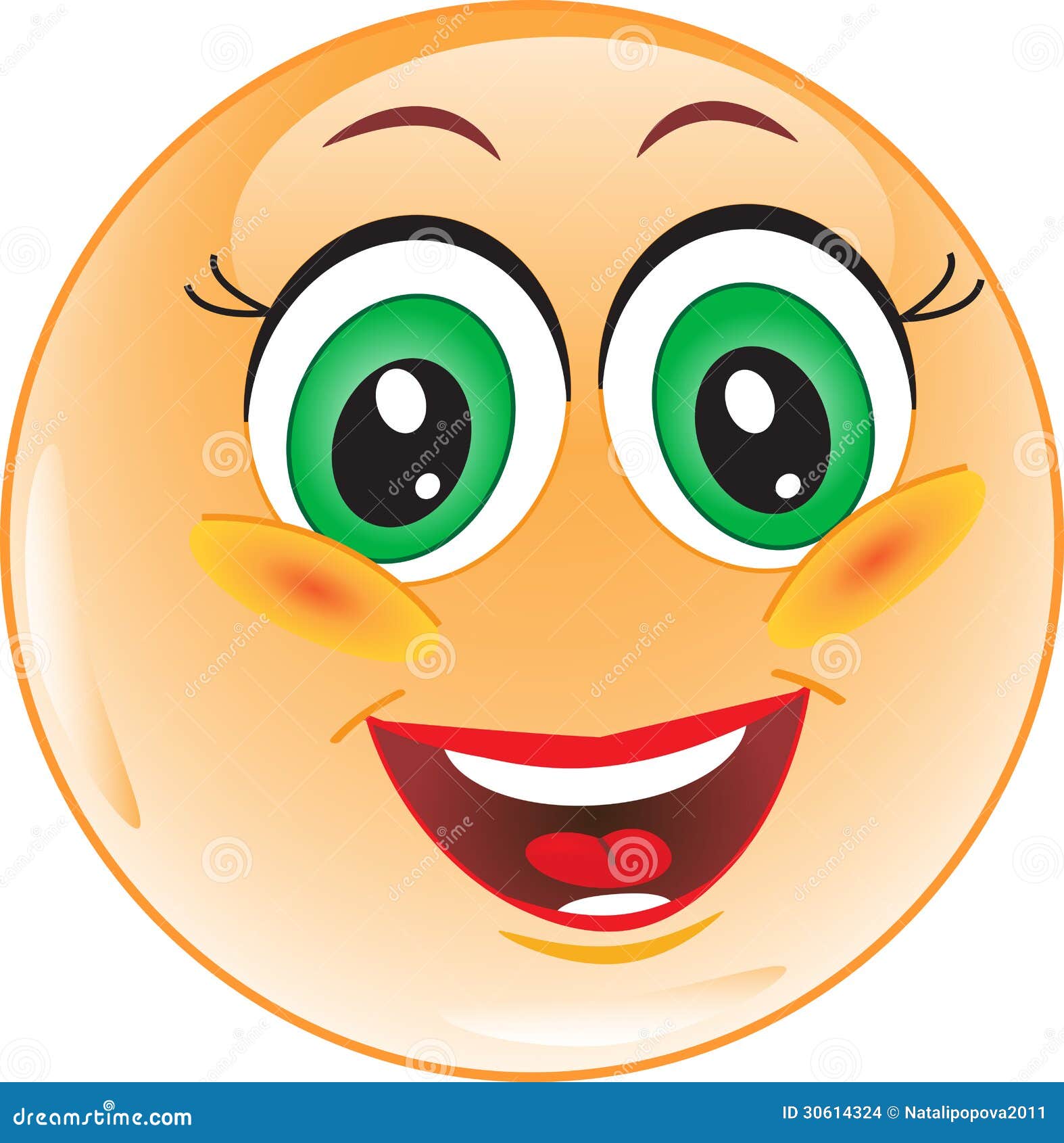 Smiley girl. stock illustration. Illustration of mouth - 30614324