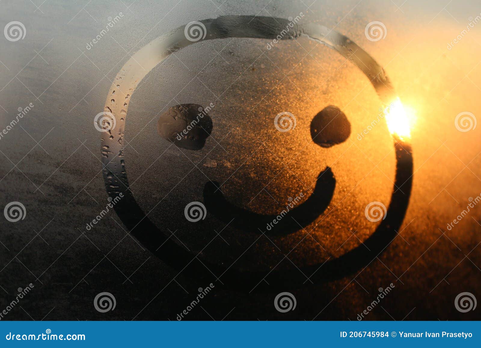 Smiley on the glass stock photo. Image of iron, light - 206745984
