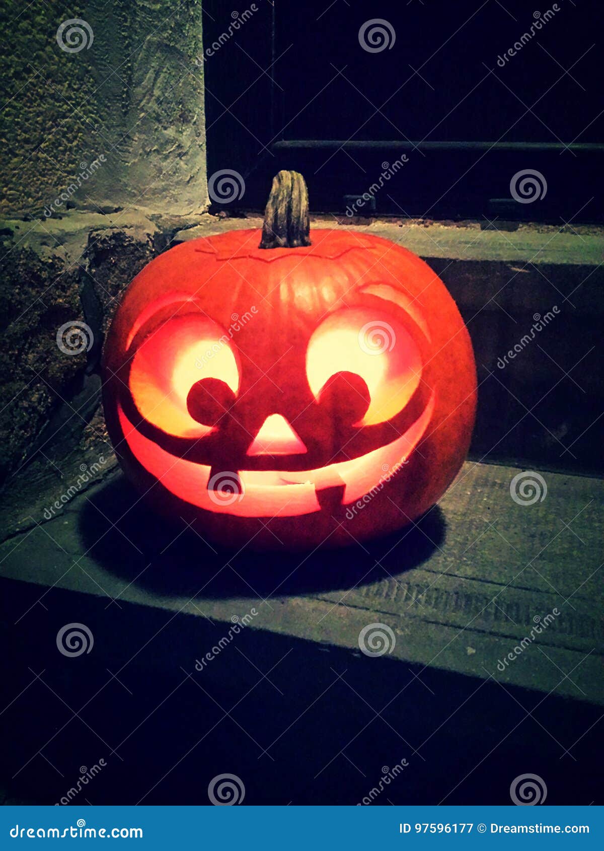 Smiley halloween pumpkin stock image. Image of smiley - 97596177
