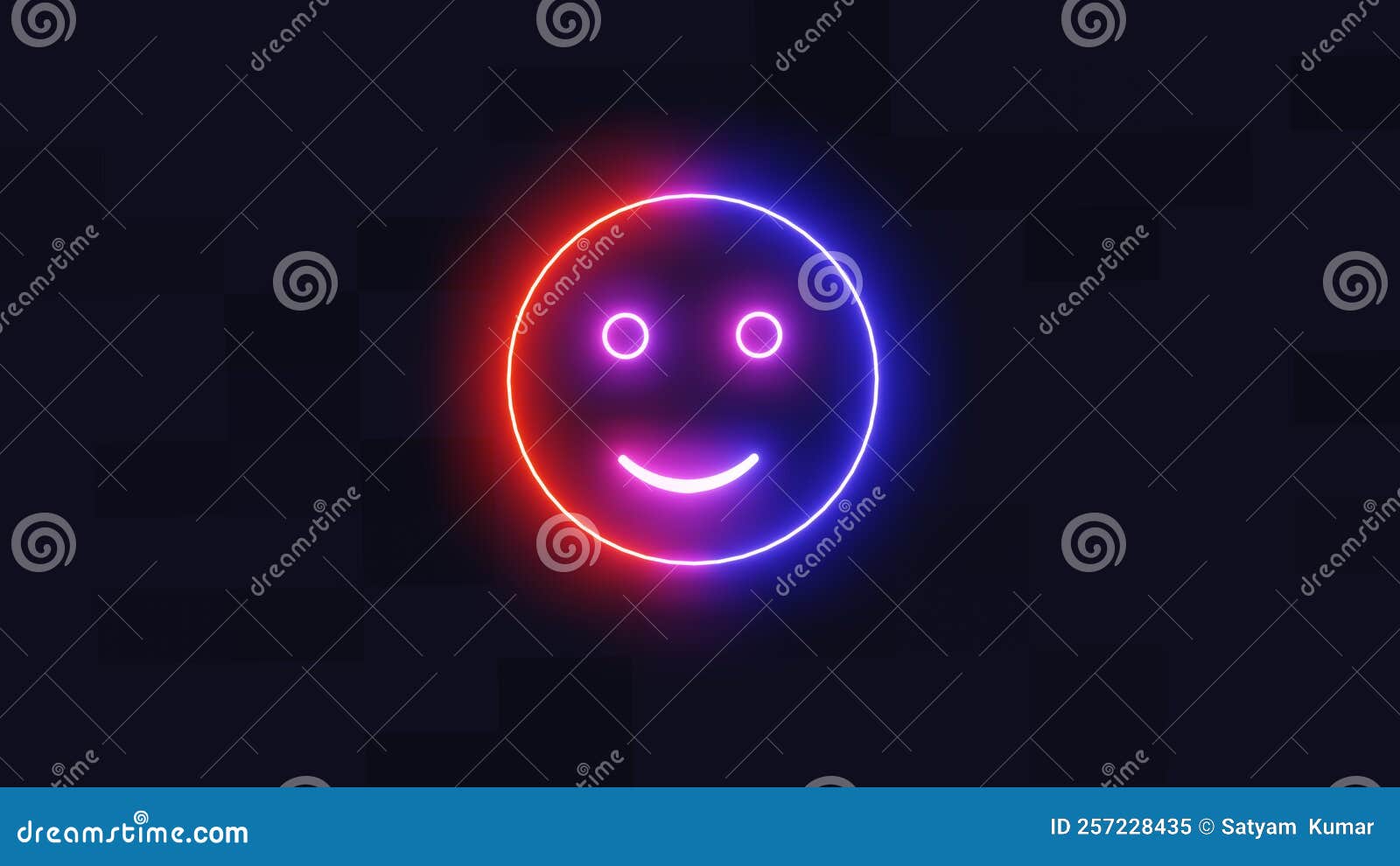 Smiley Happy Dark Neon Shining Banner 3D Rendering Image Stock ...