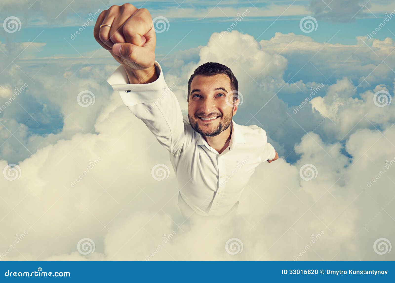 Smiley and Happy Man Flying Stock Photo - Image of holiday, success ...