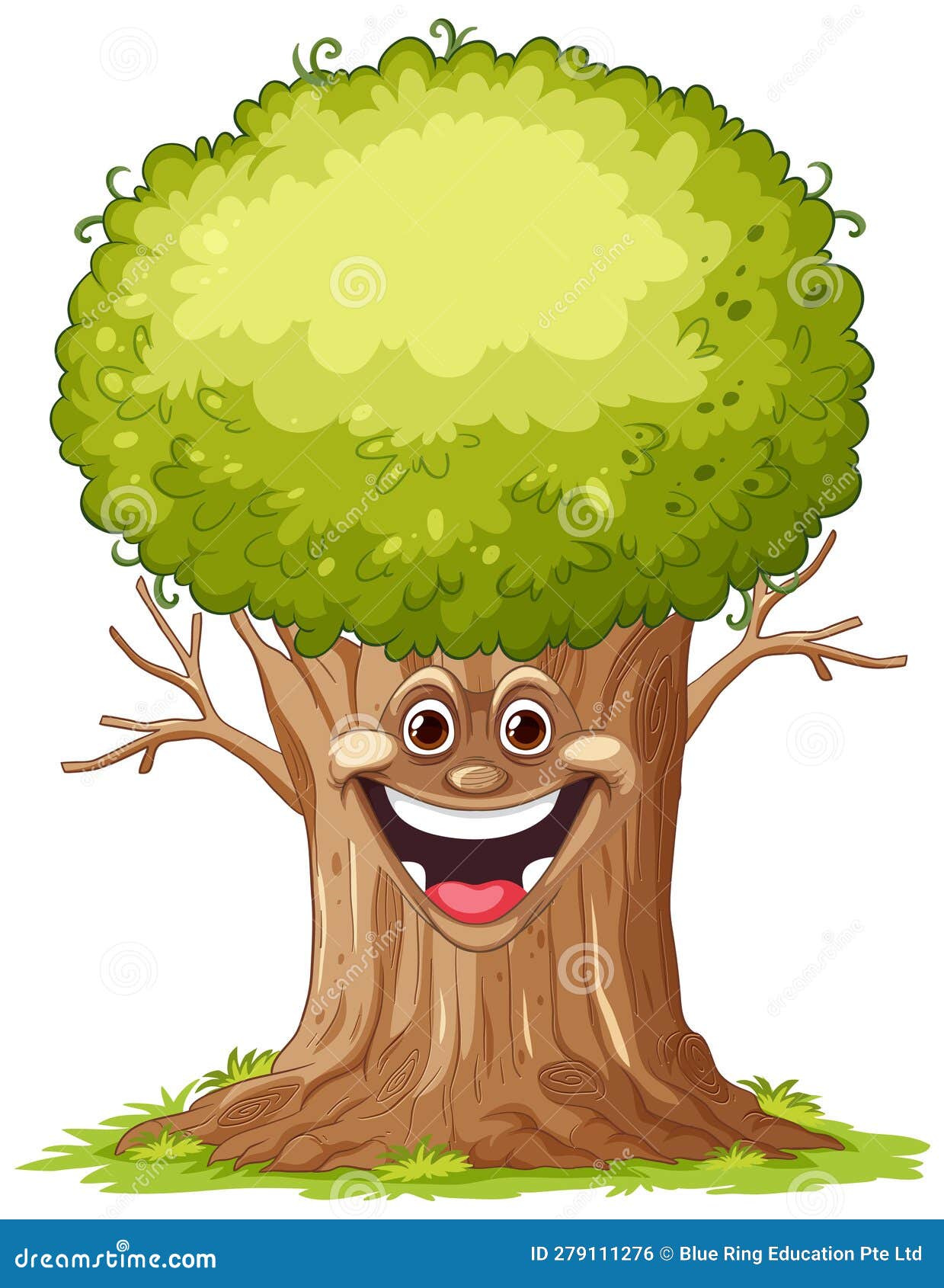 Smiley happy tree cartoon stock vector. Illustration of smile - 279111276