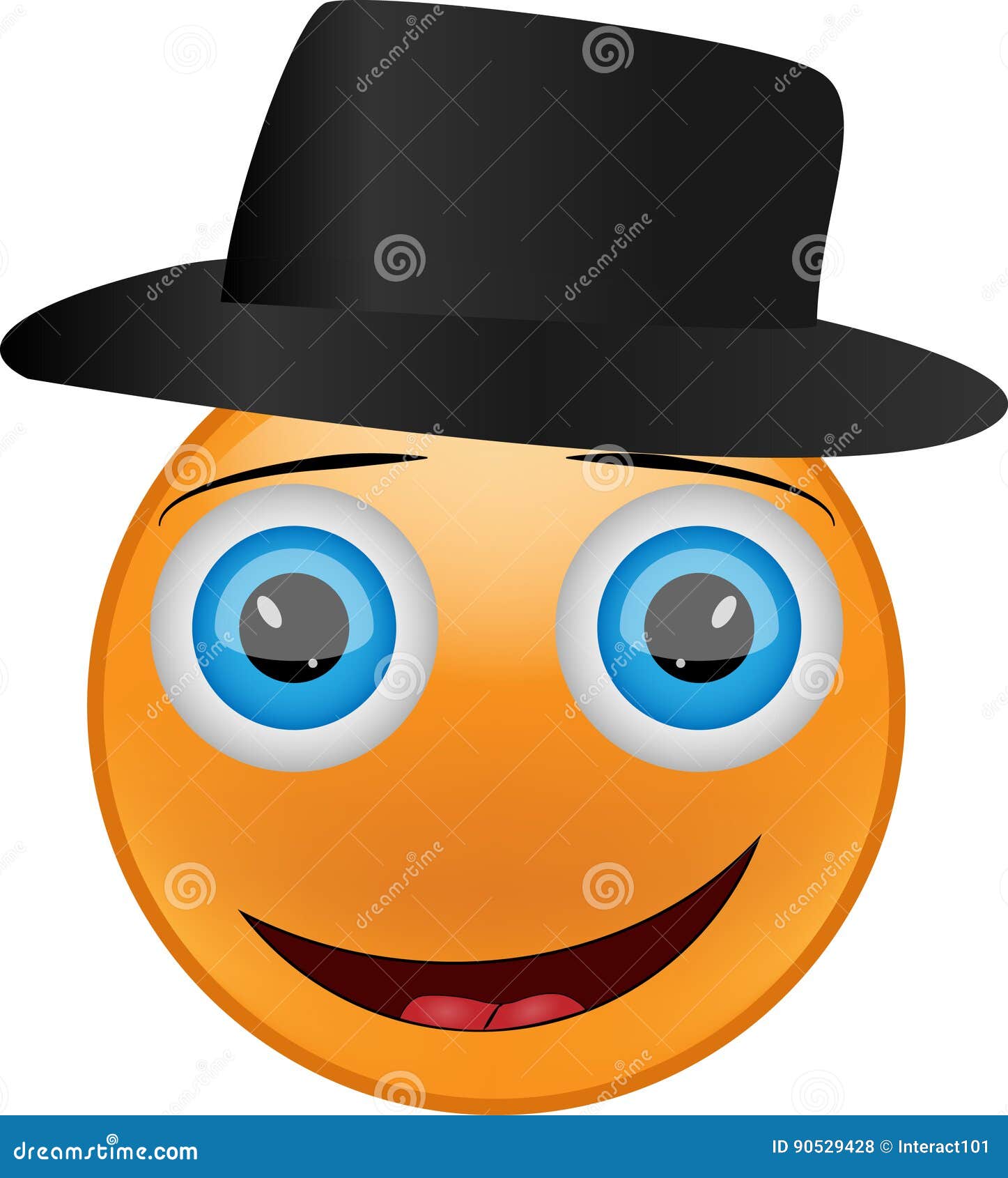Smiley in the Hat stock vector. Illustration of courteous - 90529428