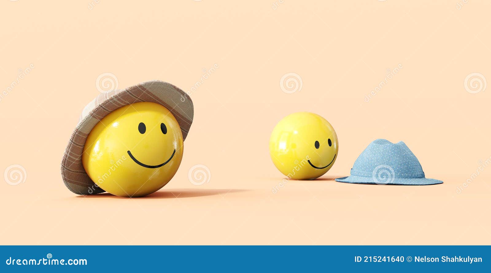 Smiley with hat stock photo. Image of emotion, object - 215241640