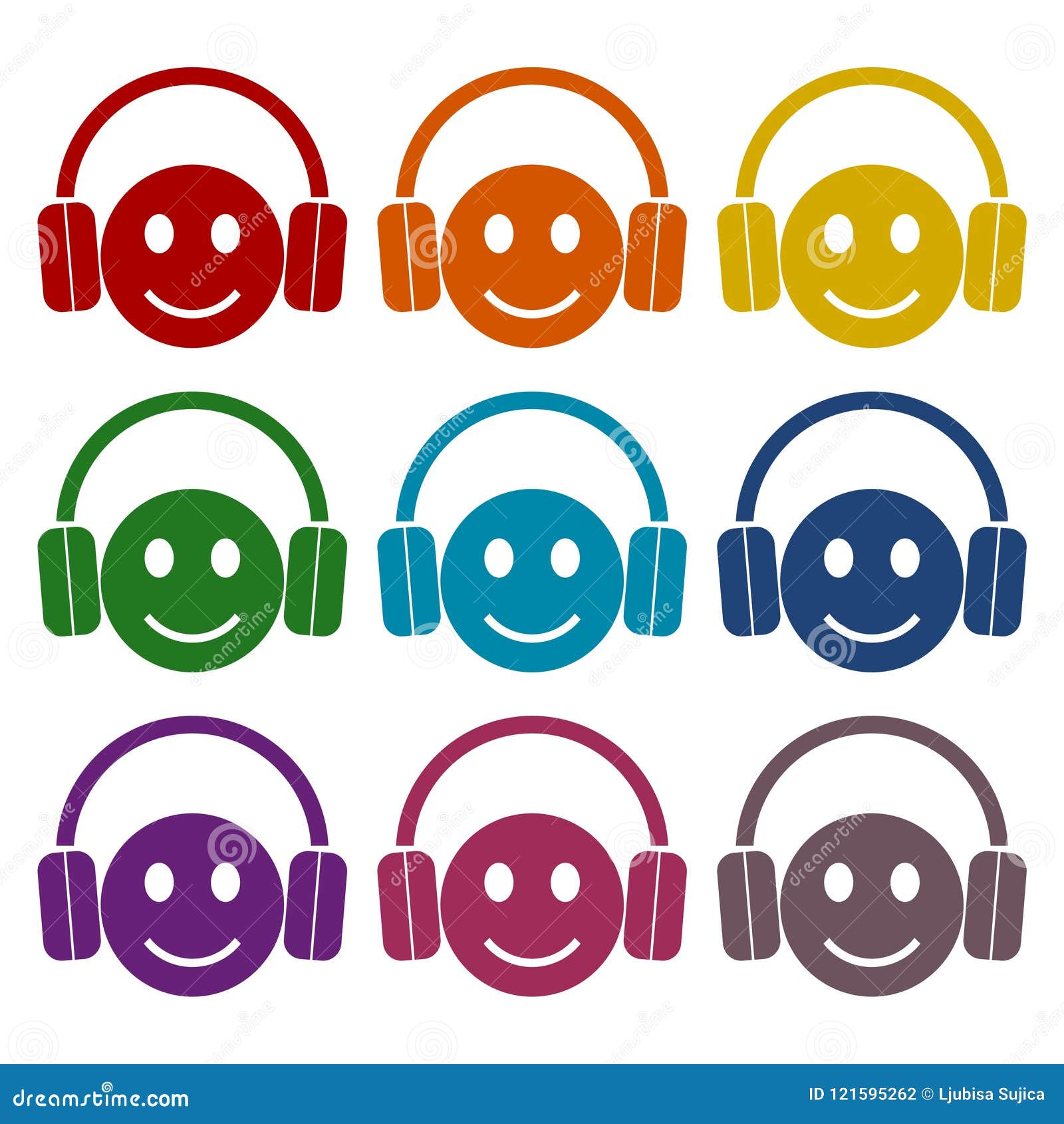 Smiley With Headphones Royalty-Free Stock Image | CartoonDealer.com ...
