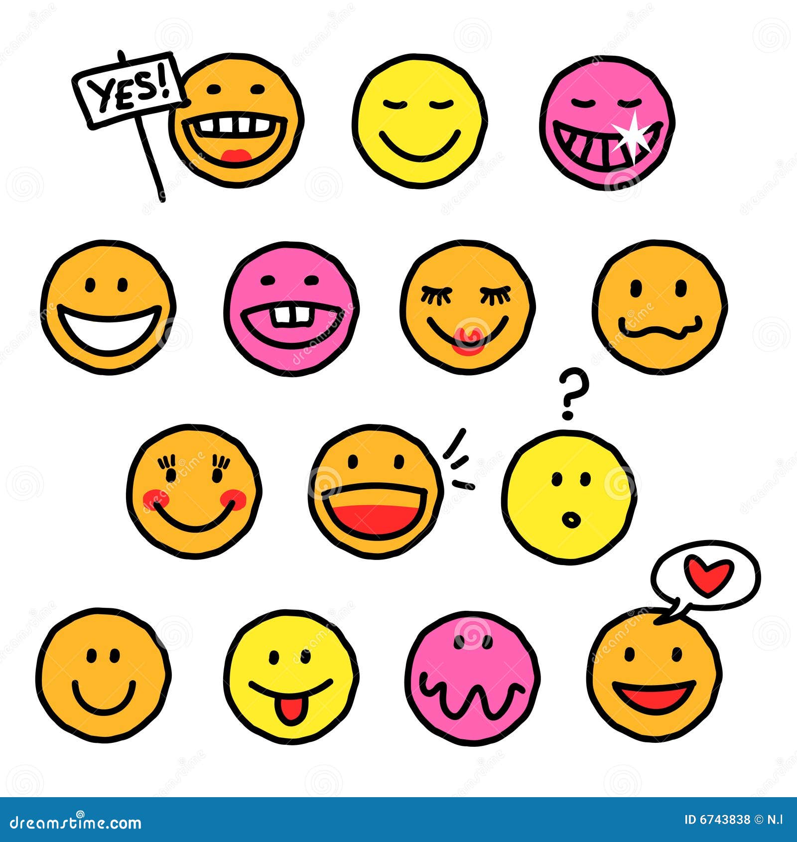 Smiley heureux illustration de vecteur. Illustration du smiley - 6743838