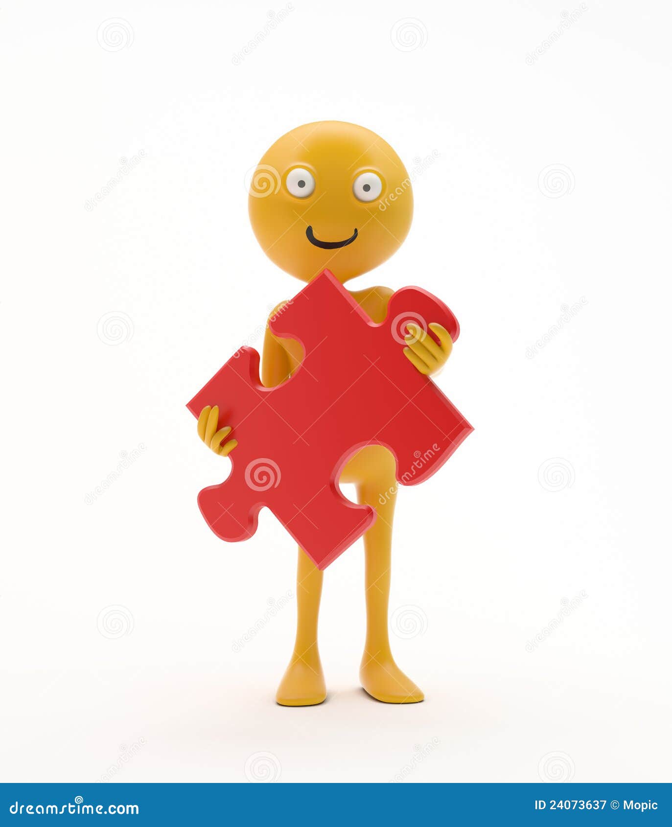 Smiley Holding a Jigsaw Puzzle Stock Illustration - Illustration of ...