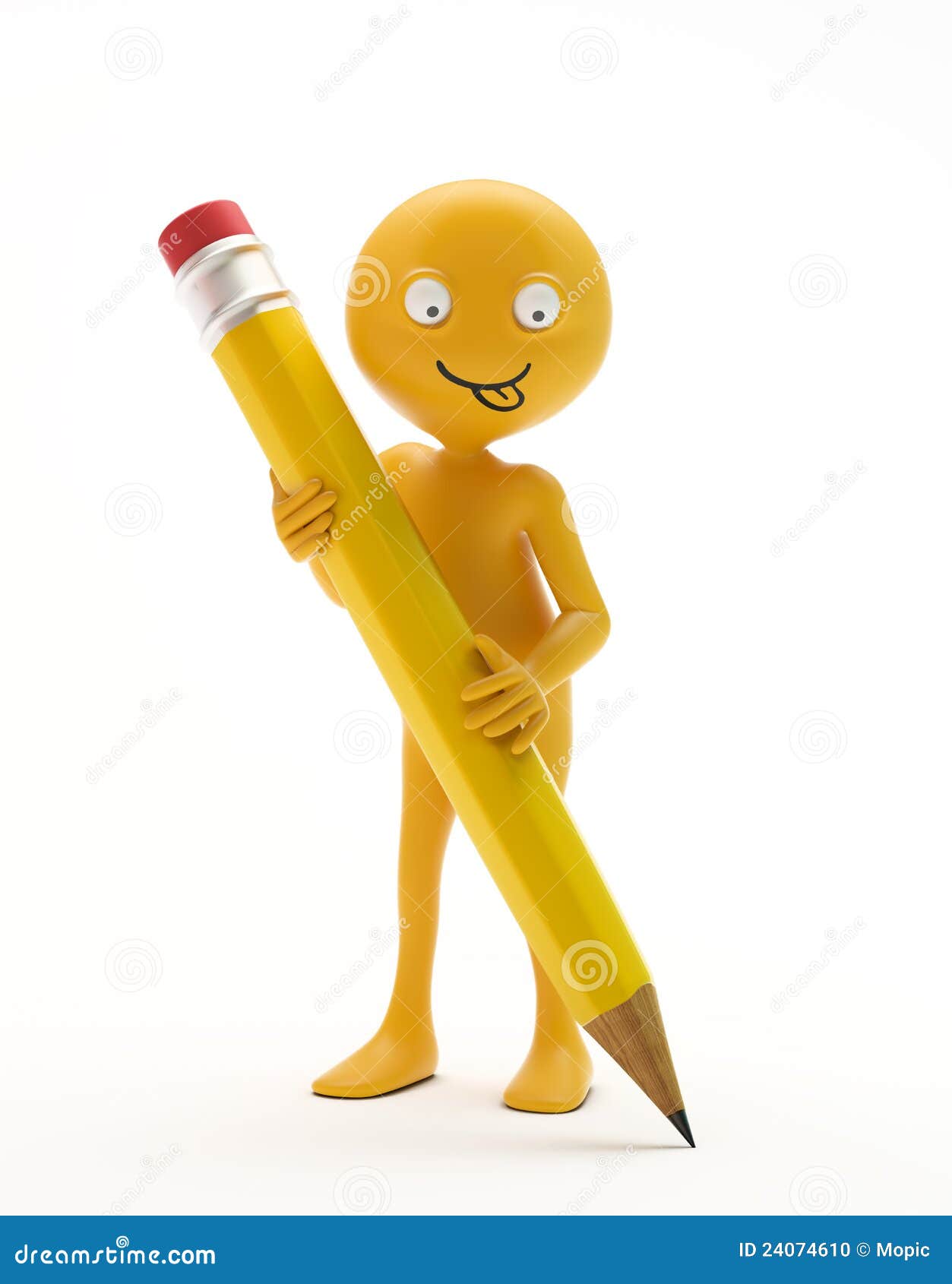 Smiley holding a pencil stock illustration. Illustration of puppet ...
