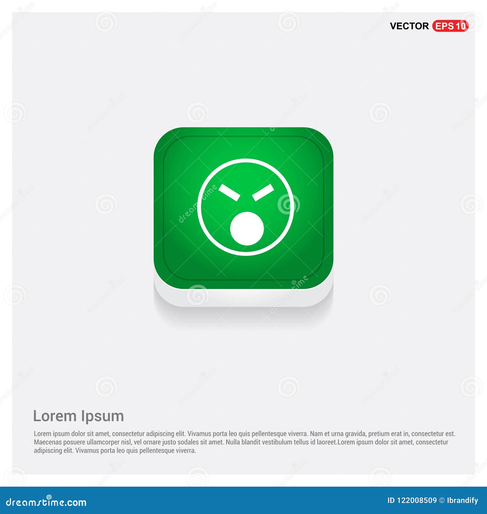 Smiley Icon, Face Icon Green Web Button Stock Vector - Illustration of ...