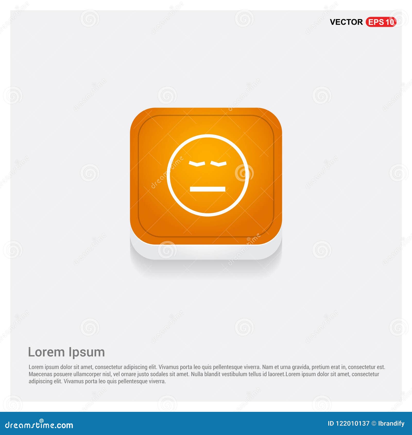 Smiley Icon, Face Icon Orange Abstract Web Button Stock Vector ...