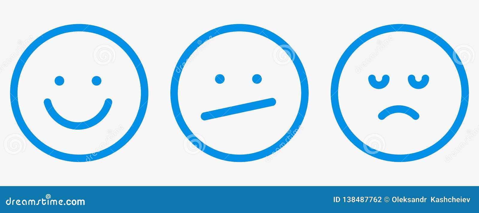 Smiley Icon Outline Feedback Set Vector Emotions Stock Illustration ...