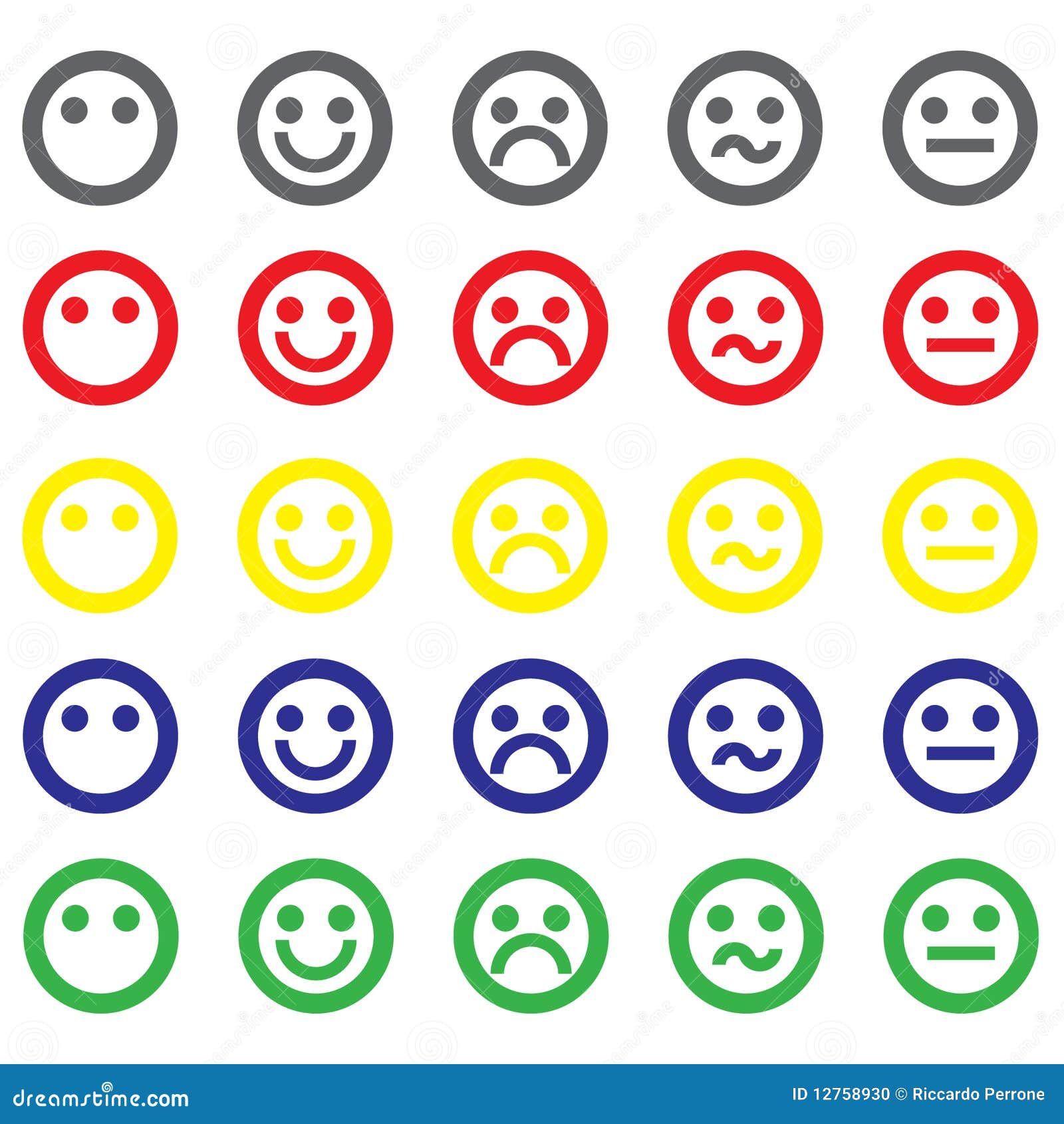 Smiley icons set stock illustration. Illustration of white - 12758930