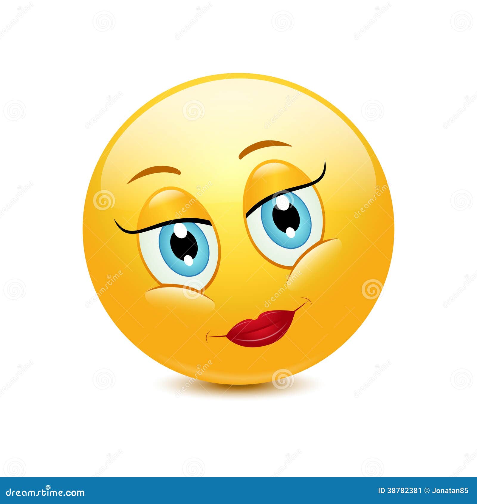 Smiley Illustration with Lips Stock Vector - Illustration of head ...