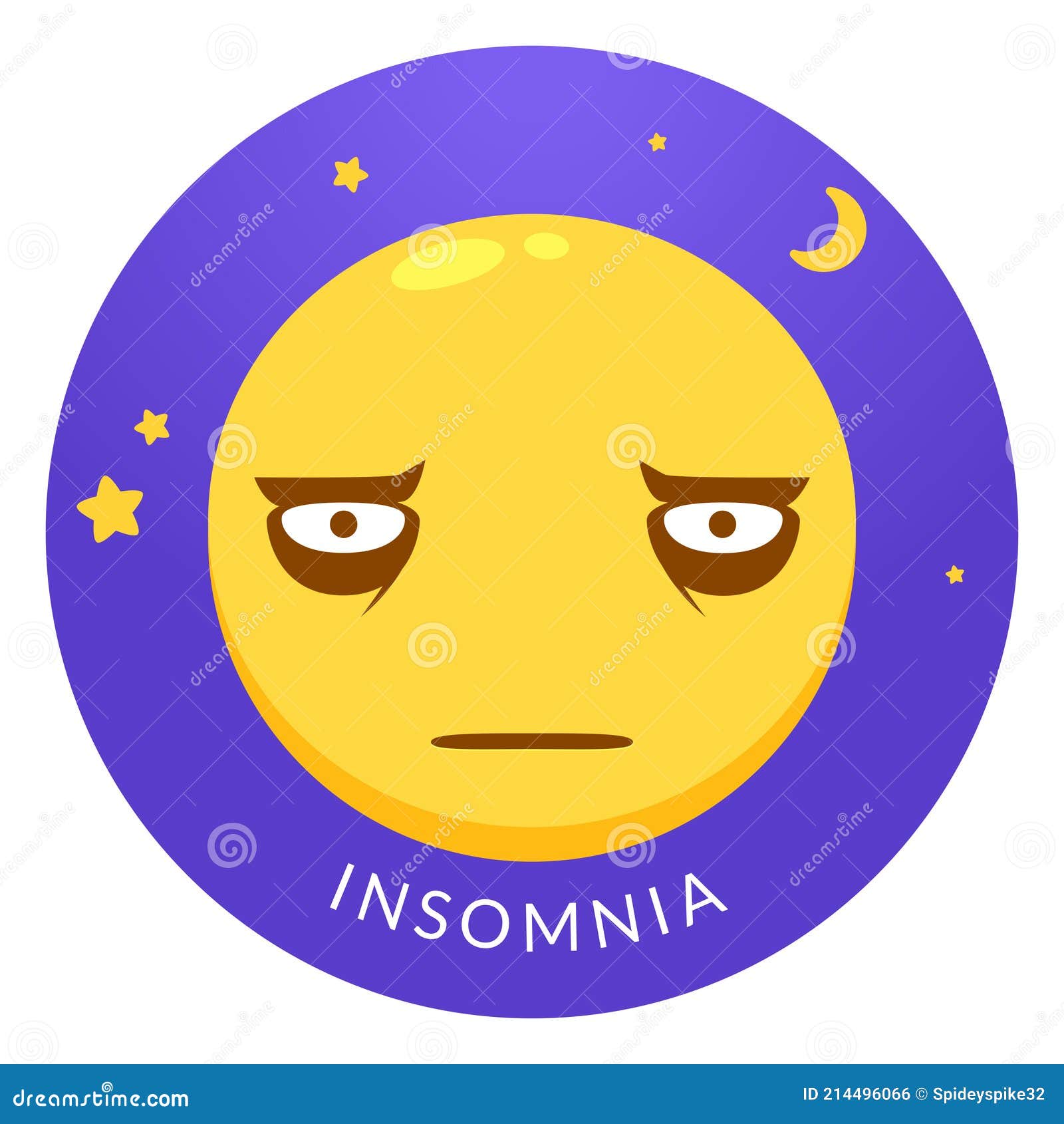 The Smiley with the Insomnia. Isolated Vector Illustration Stock Vector ...
