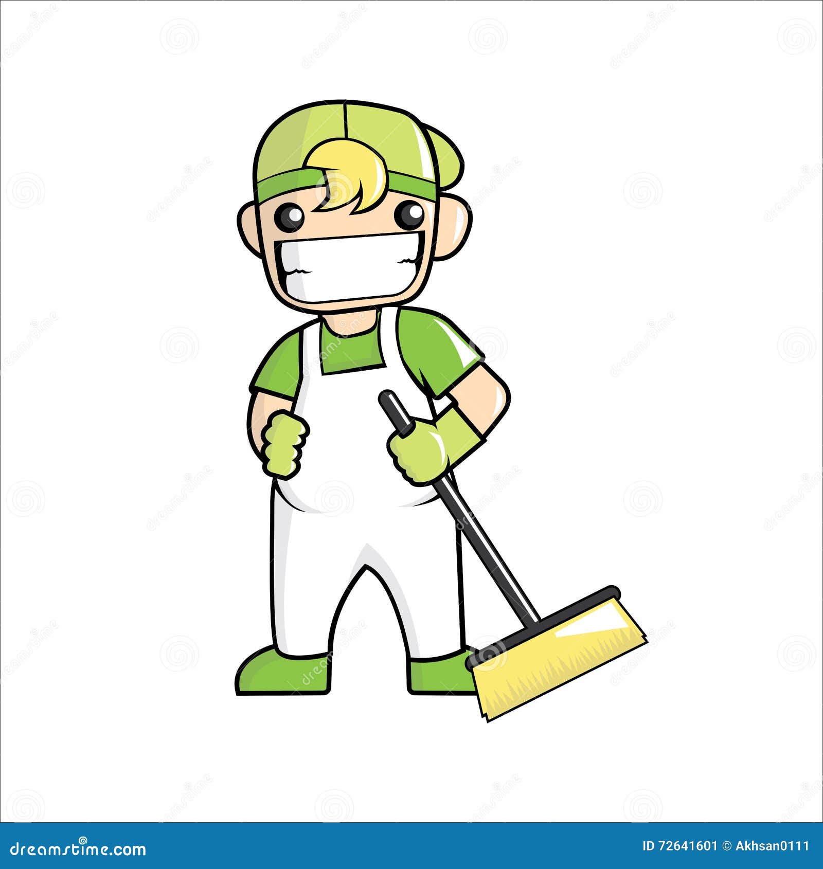 Smiley janitors stock illustration. Illustration of cleaning - 72641601