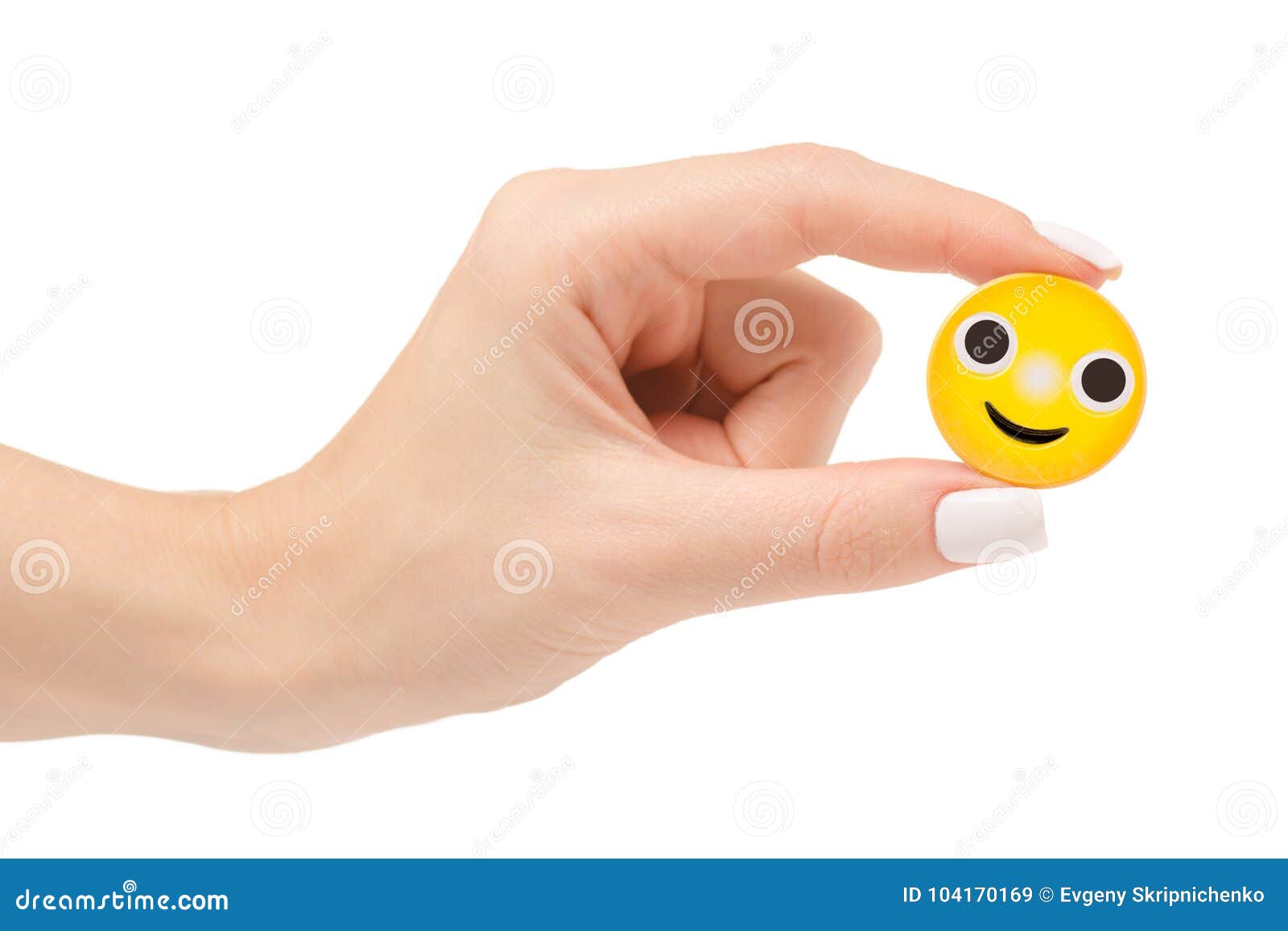 Smiley joyful in hand stock image. Image of enjoyment - 104170169