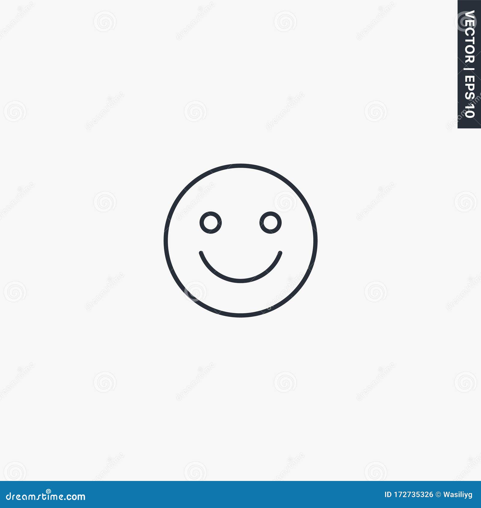 Smiley, Linear Style Sign for Mobile Concept and Web Design Stock ...