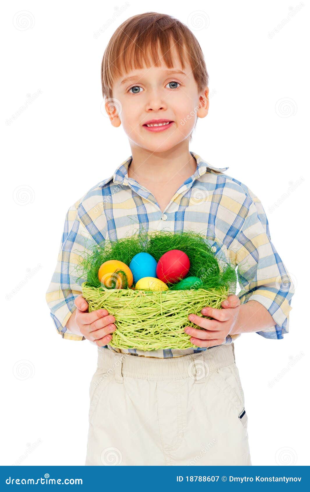 Smiley Little Boy with Easter Eggs Stock Image - Image of holiday ...