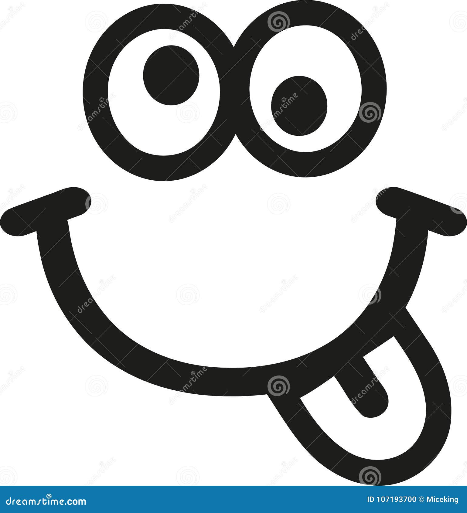 Smiley loco con la lengua ilustración del vector. Ilustración de ...
