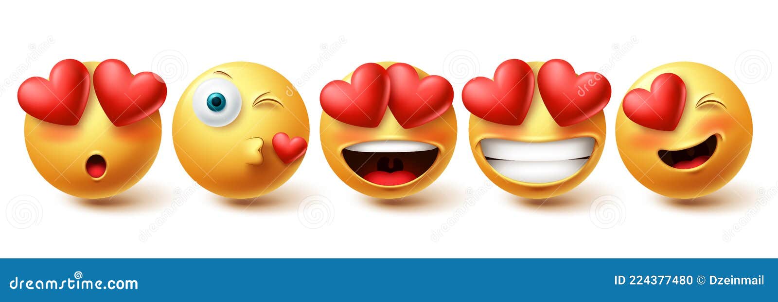 Smileys Blushing Emoticon Vector Set. 3d Emoticons In Winking, Blushing ... Smileys Blushing Emoticon Vector Set. 3d Emoticons In Winking, Blushing ...