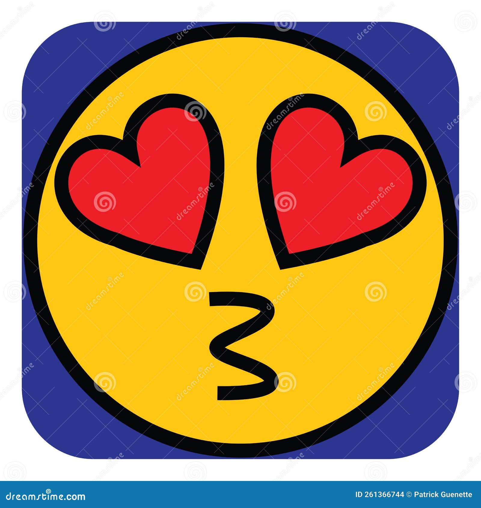Smiley in love, icon stock vector. Illustration of emoji - 261366744