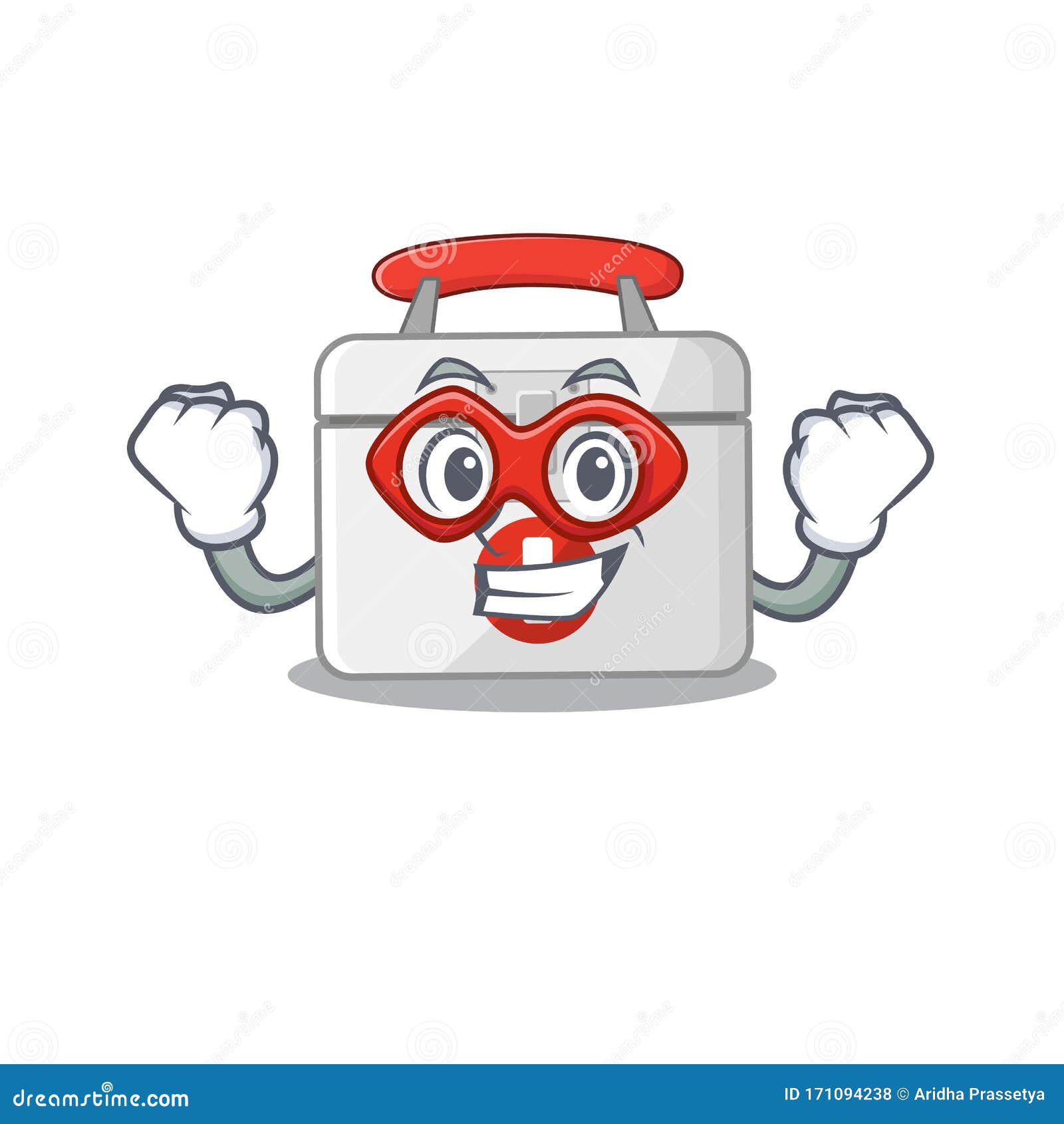 Smiley Mascot of First Aid Kit Dressed As a Super Hero Stock Vector ...