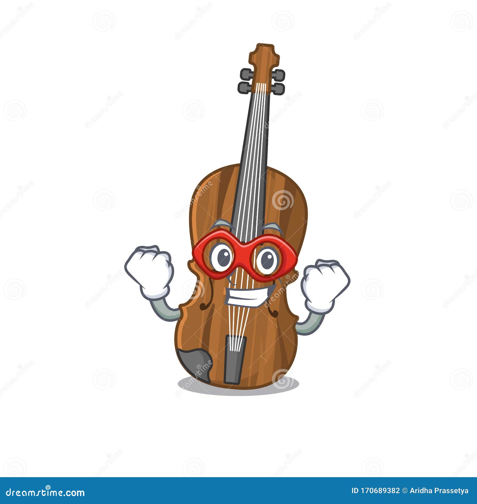 Smiley Mascot of Violin Dressed As a Super Hero Stock Vector ...