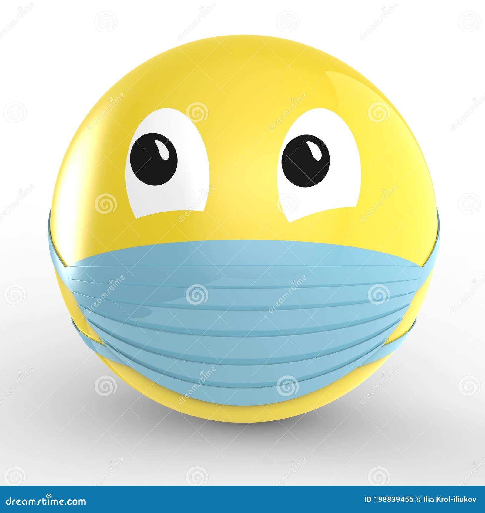 Smiley In A Mask 3d Render On A White Background Royalty-Free Stock ...