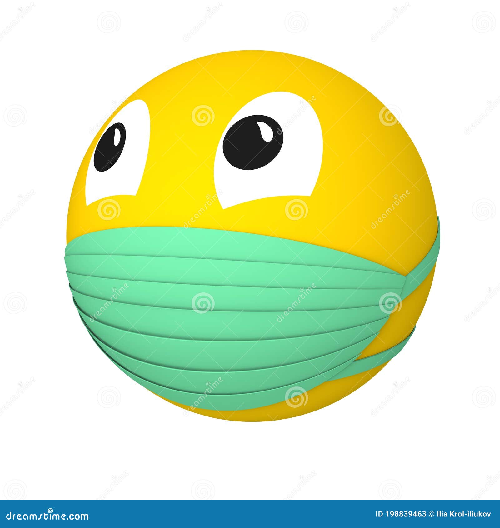 Smiley In A Mask Render On A White Background Covid Royalty-Free Stock ...