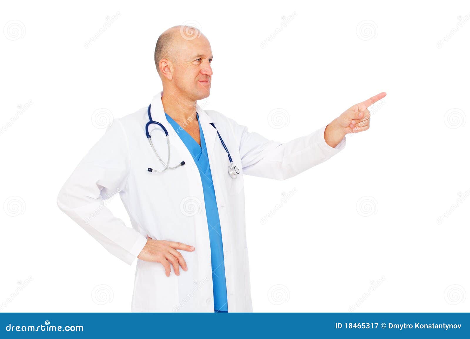 Smiley Medical Doctor Pointing at Something Stock Image - Image of ...